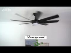 8 Blades Dimmable LED Ceiling Fan with Remote Control Lower Noise