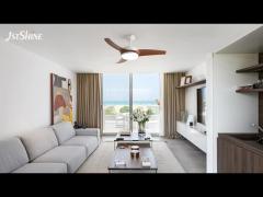 42-Inch Ceiling Fan with Plastic and Wood-Grain Blades – 3-Color LED Light