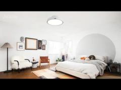 20-Inch LED Ceiling Fan for Bedroom – Bladeless, Quiet DC Motor, Modern Flush Mount Design
