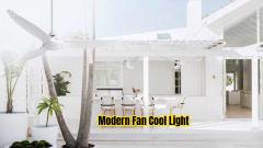 52 Inch White Modern Ceiling Fan LED Light
