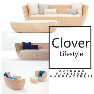 China Handmade Round Rattan Furniture with Aluminum Frame by Clover Lifestyle for sale