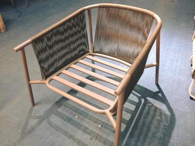 China Rope woven chair with powder coating aluminum frame by Clover Lifestyle for sale