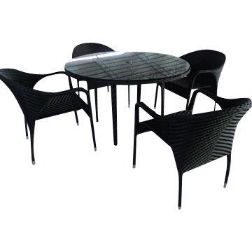 China Wicker dining set with aluminum frame by Clover Lifestyle for sale