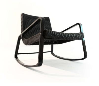China Flat wicker rattan rocking chair (CAN DO FABRIC) for Hotel, Garden and Beach by Clover Lifestyle China Outdoor Furniture for sale