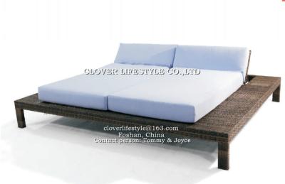 China CK0371L Flat wicker double SUN BED for Hotel, Garden and Beach by Clover Lifestyle Outdoor Furniture China for sale