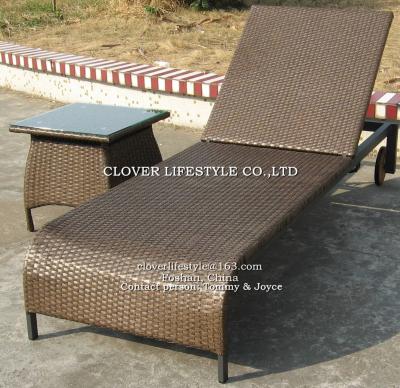 China Flat wicker or textilene sun lounger for Hotel, Garden and Beach by Clover Lifestyle Outdoor Furniture China for sale