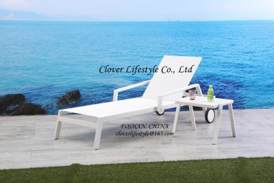 China Flat wicker Sun bed flexible ottoman with table for Hotel, Garden and Beach by Clover Lifestyle Outdoor Furniture China for sale