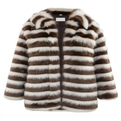 China Long Sleeves Faux Fur Jacket with Customizable Colors for Casual And Trendy Outerwear for sale