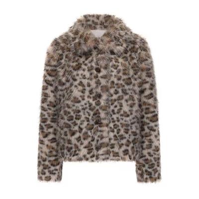 China Leopard print Deer Print Faux Fur Jacket for sale