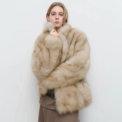 China Furry Thicken Faux Fox Fur Coat for sale