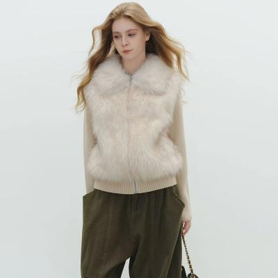 China Faux Mink Fur Patchwork Knitted Jacket for sale