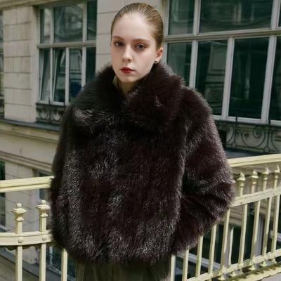 China Top Quality Lapel Faux Fur Short Jacket for sale