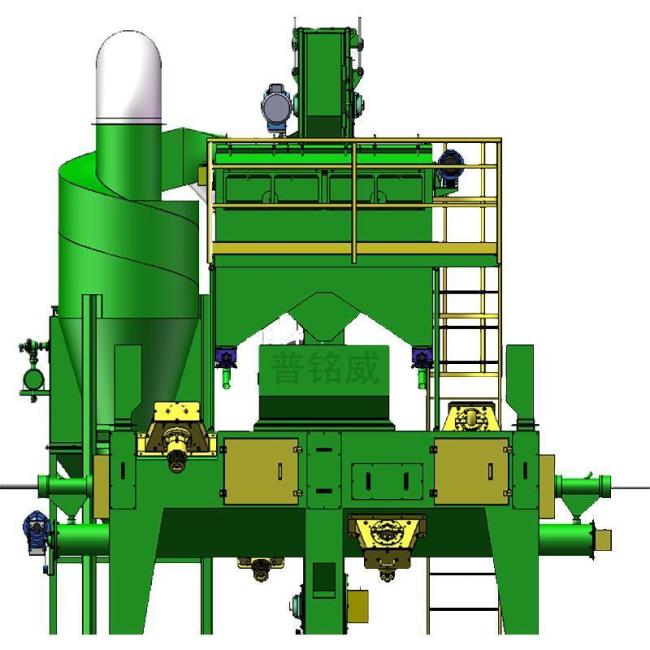 Single Strand Continuous Through Wire Rod Shot Blasting Machine Used on Billets