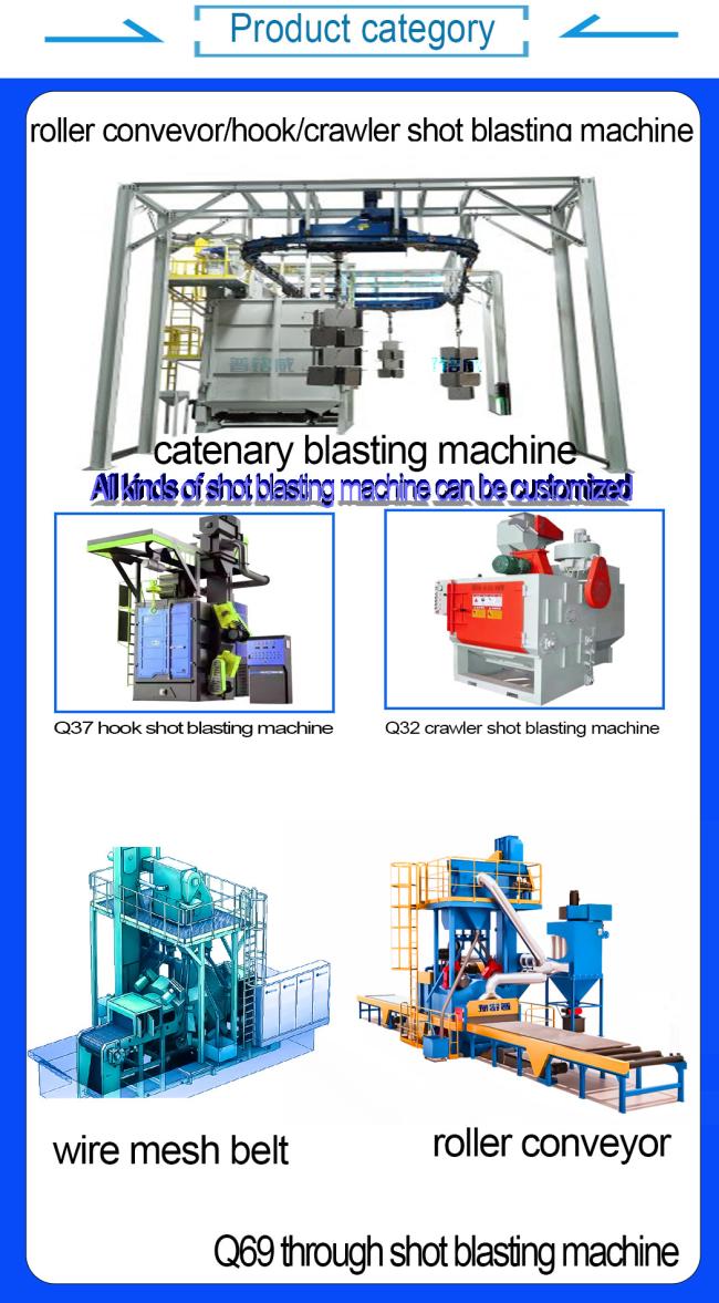 Q3710 Hook Type Shot Blasting Machine for Alloy Wheels Rust Removal