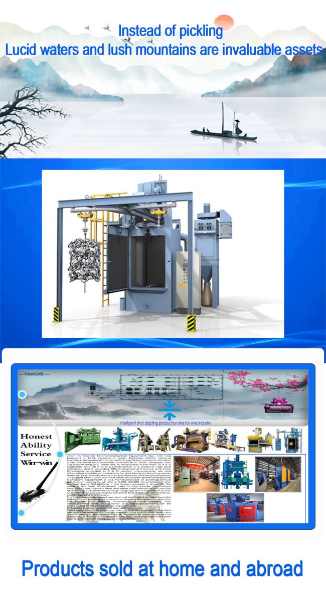 High Cleaning Overhead Hanger Hook Type Shot Blasting Machine