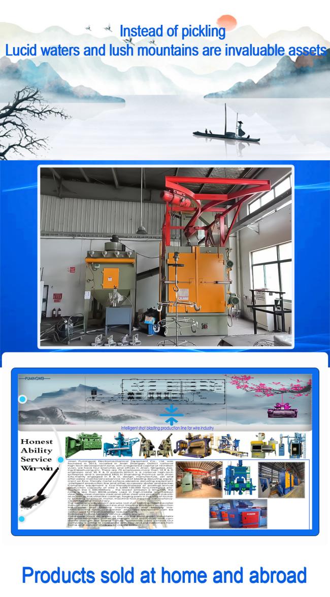 Spinner Hanger Hook Shot Blasting Machine with Multiple Monorails