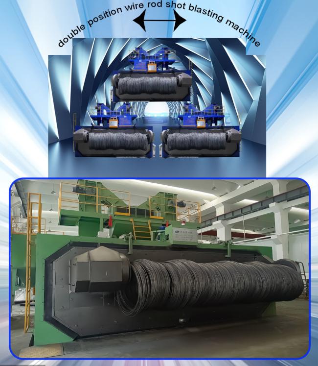 Wire Rod Coil Shot Blasting Machine with Reasonable Blast Wheel Layout