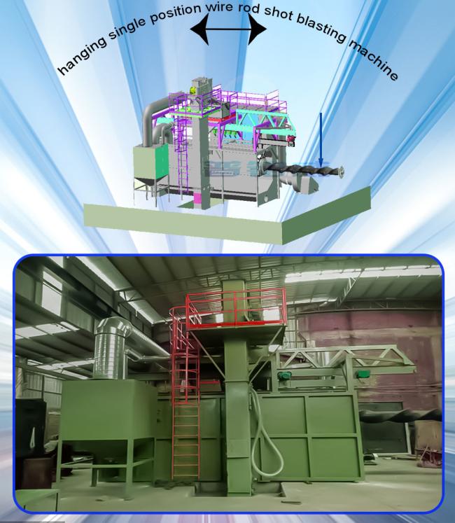 Safe and Labor-Saving Wire Shot Blasting Machine for Automatic Retractable Shaft