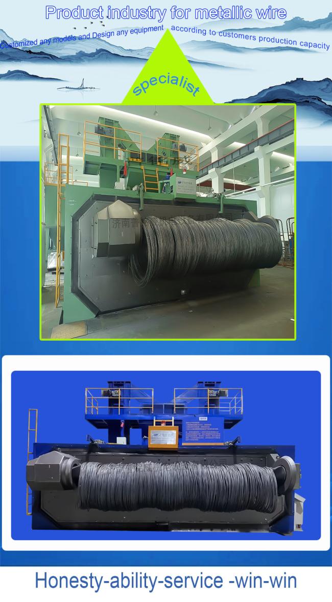 Double Position Wire Rod Shot Blasting Machine Used on Car Bolt