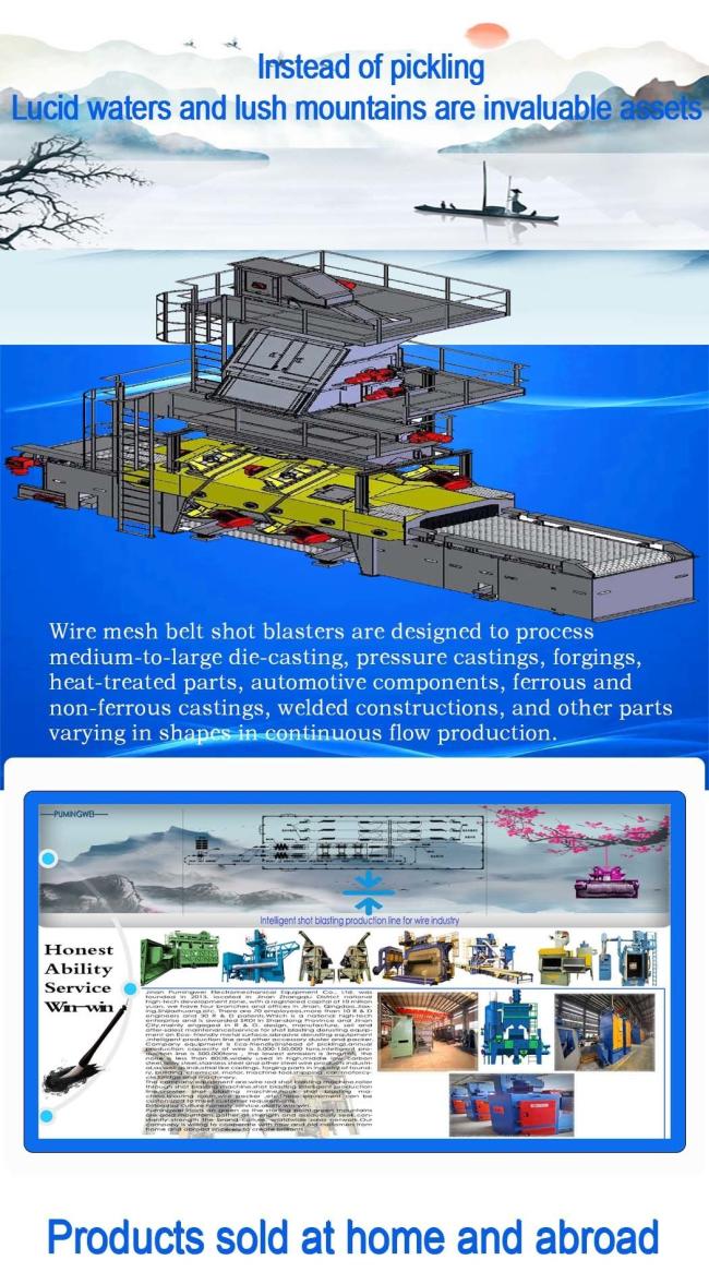 Abrasion Resistance, Wire Mesh Belt Conveyor Shot Blasting Machine with Belt
