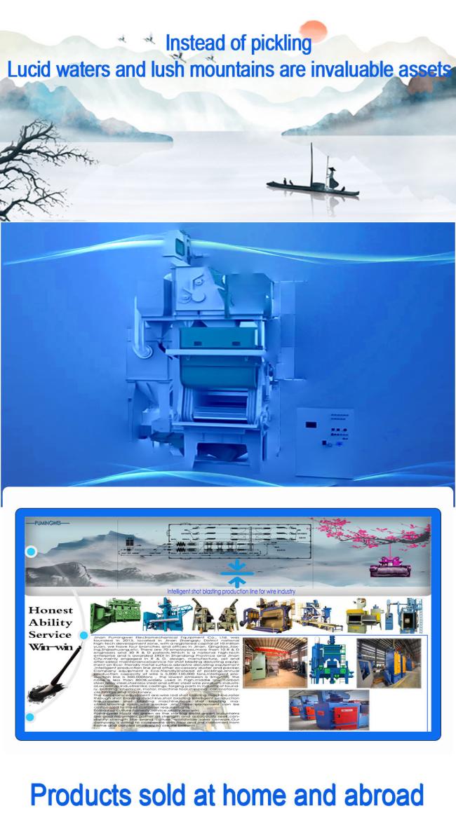 Low Energy Consumption Rubber Conveyor Belt Shot Blasting Machine with Fabric Filter