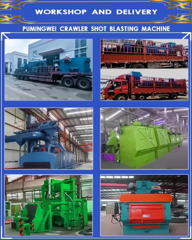 Q329 Auto Rust Cleaning Crawler Tumble Rubble Belt Shot Blasting Machine