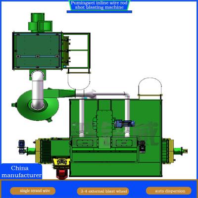 China Online Continuous Wire Rod Shot Blasting Machine with Frequency Control Automation en venta