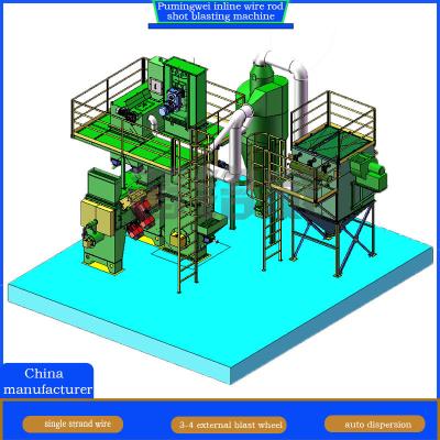 China Electric Fuel Online Continuous Single Strand Wire Rod Shot Blasting for Bars Descaling zu verkaufen