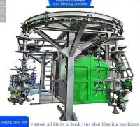 China Continuous Pass Through Overhead Chain Conveyor Shot Blasting Machine for Small Objects for sale