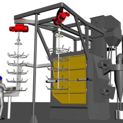 China Customized Hook Type Shot Blasting Machine with Requirements 4.809*2.825*7.118 Te koop