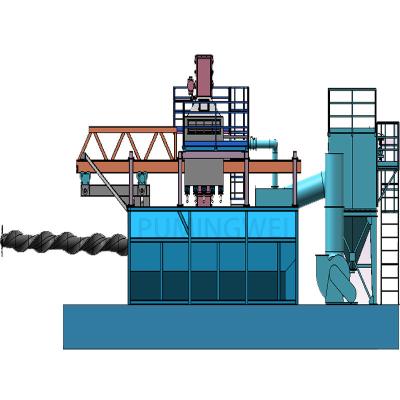 Cina Low Wire Loss Wire Rod Shot Blasting Machine with Custom Blue Mobile or Fixed Mandrel in vendita