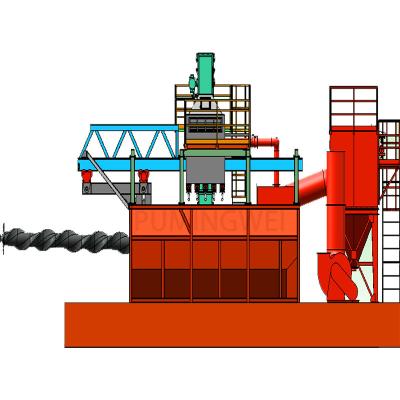Cina Customized Pumingwei Wire Rod Coil Shot Blasting Machine with Wire Range From 6.5-42mm in vendita
