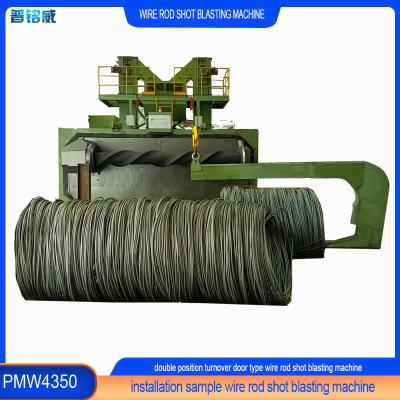 Cina High Cleanliness Dual Position Swing Door Type Wire Rod Coil Shot Blasting Machine PMW4350 in vendita