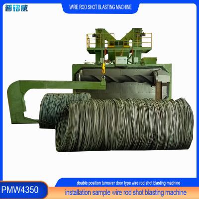 Cina Wire Rod Coil Shot Blasting Machine 0.2-0.3% Wire Loss and 4.35m Cantilever Mandrel Length in vendita
