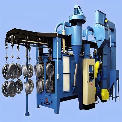 Cina High Cleanliness Overhead Spinner Hanger Hook Shot Blasting Machine for Gas Cylinders in vendita