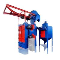 China High Cleanliness Overhead Hanger Hook Type Shot Blasting Machine with Four Blast Wheels for sale