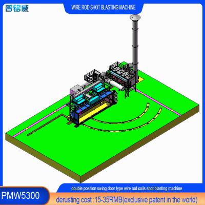 Cina High Cleanliness PMW5300 Perfect Aging Resistance Wire Rod Coil Shot Blasting Machine in vendita