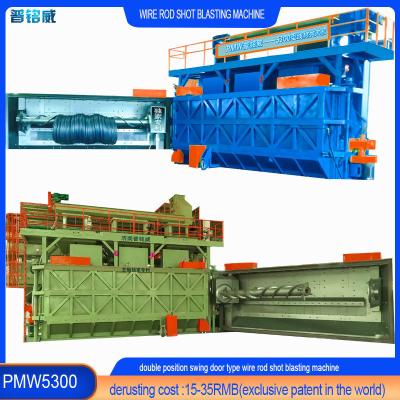 Китай Cleaning Equipment PMW5300 Blue Color Wire Rod Coil Shot Blasting Machine Customization продается