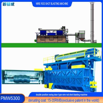 Китай 0.2-0.3% Wire Loss Wire Rod Coil Shot Blasting Machine with Built-in Blow System продается