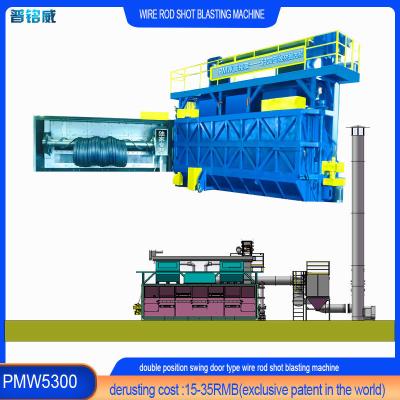 Китай Wire Surface Derusting PMW5300 Shot Blasting Machine for Double Supporting Point Mandrel продается