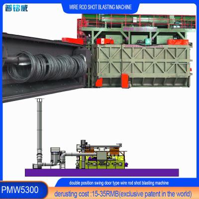 China High Cleanliness Super Large Wire Rod Coil Shot Blasting Machine with Max 3180 Kg/Min Te koop