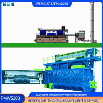 China High Cleanliness Super Large Wire Rod Coil Shot Blasting Machine with Max 3180 Kg/Min Te koop