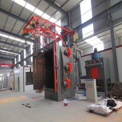 China 2500kg Gas Cylinder Spinner Shot Blasting Machine using Double Hooks Hanger Design for sale