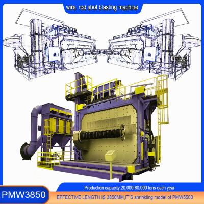 China Double Position Operation Screw Mandrel Wire Rod Coil Shot Blasting Machine for Coils Te koop