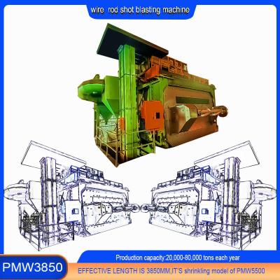 China Wire Products Descaling and Shot Peening Electric Wire Rod Coil Shot Blasting Machine Te koop