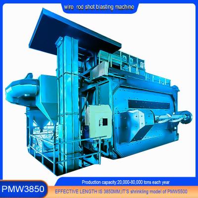 China Wire Products Descaling and Shot Peening Electric Wire Rod Coil Shot Blasting Machine Te koop