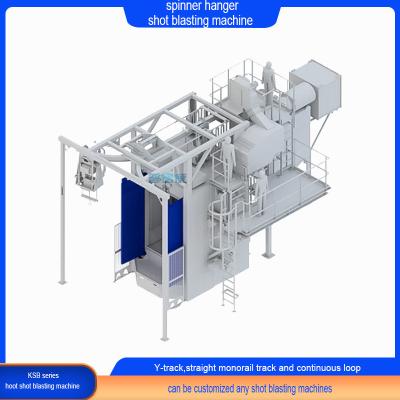 China Highly Continuous Pass Through Rail Spinner Hanger Shot Blasting Machine with Hooks for sale