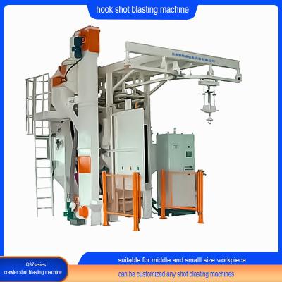 China Highly Continuous Pass Through Rail Spinner Hanger Shot Blasting Machine with Hooks for sale