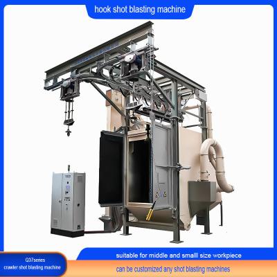 China Highly Continuous Pass Through Rail Spinner Hanger Shot Blasting Machine with Hooks for sale