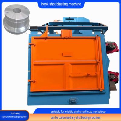 China Highly Continuous Pass Through Rail Spinner Hanger Shot Blasting Machine with Hooks for sale